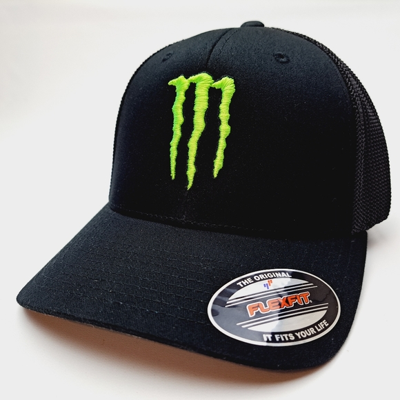 Accessories | Monster Energy Embroidered Flexfit Fitted Mesh Trucker ...
